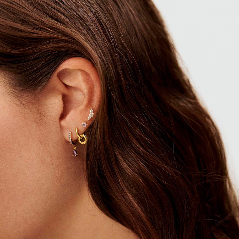 Piercing mini CROISSAN - Cristal / Dorado 02390082-137-TU | Agatha