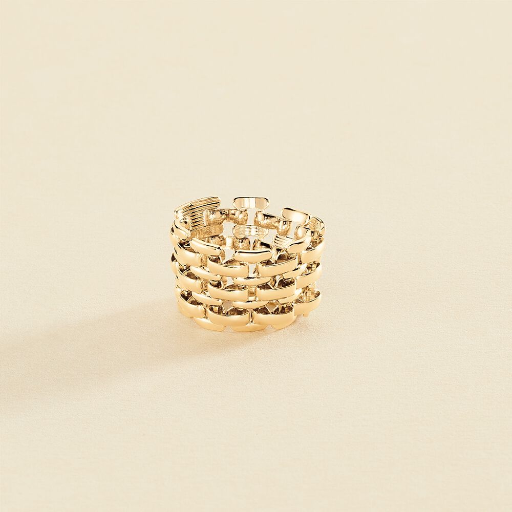 Anillo ancho MINUIT - Dorado 02280033-157-GM | Agatha